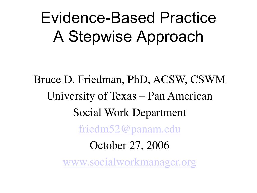 PPT - Evidence-Based Practice A Stepwise Approach PowerPoint ...
