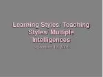 PPT - Learning Styles and Multiple Intelligences PowerPoint ...