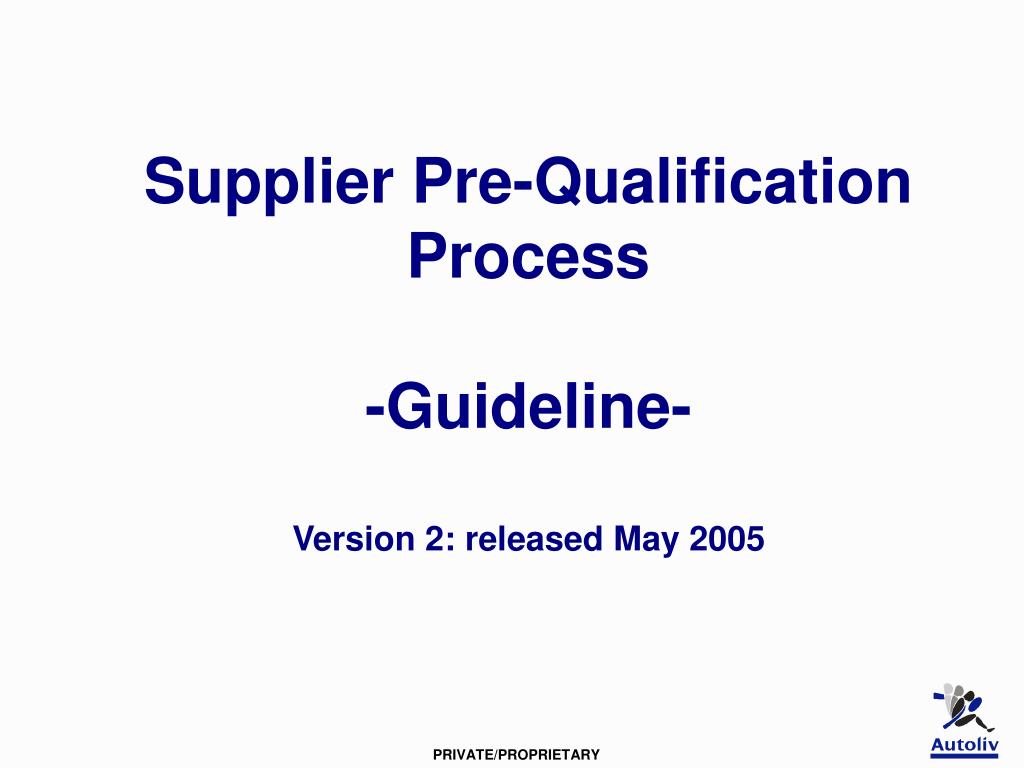 PPT - Supplier Pre-Qualification Process -Guideline- Version 2 ...