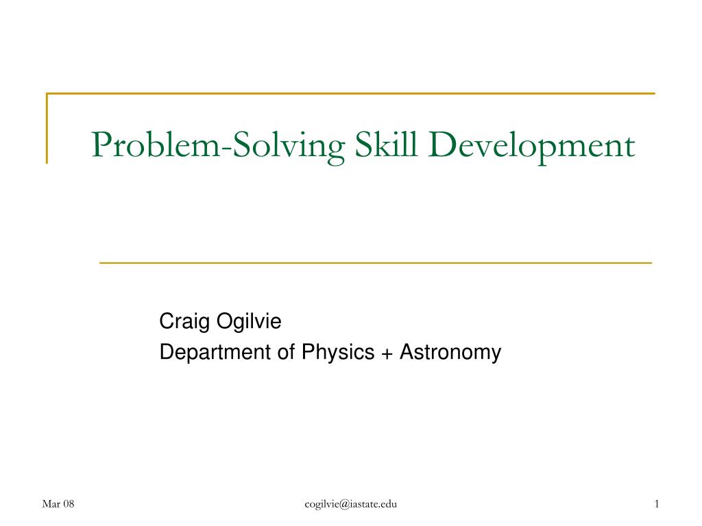 PPT - Problem-Solving Skill Development PowerPoint Presentation, free ...