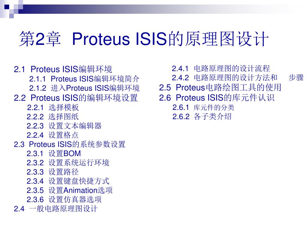 PPT - 第 2 章 Proteus ISIS 的原理图设计 PowerPoint Presentation - ID:745836