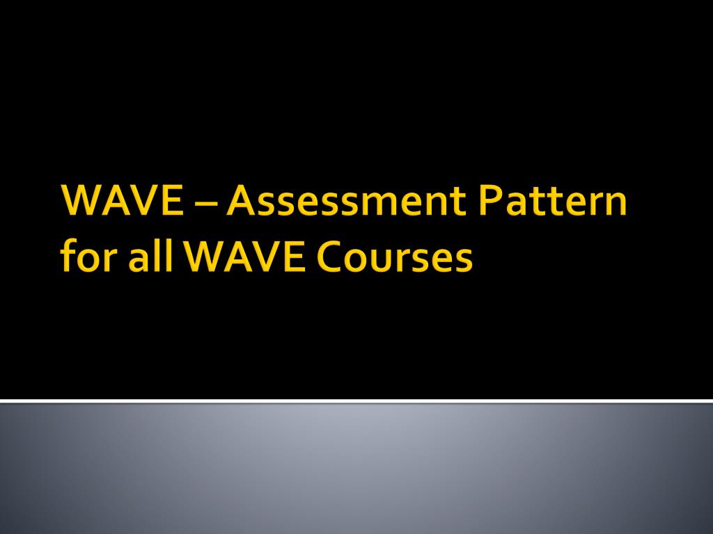PPT - WAVE – Assessment Pattern for all WAVE Courses PowerPoint ...