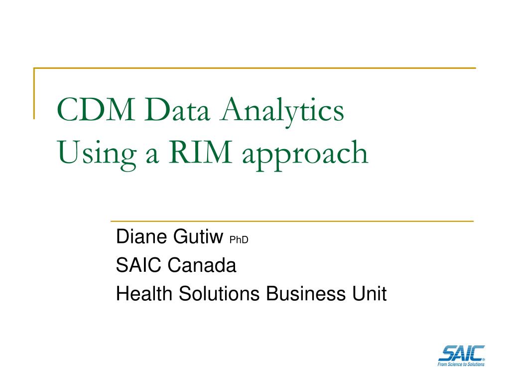PPT - CDM Data Analytics Using a RIM approach PowerPoint Presentation ...