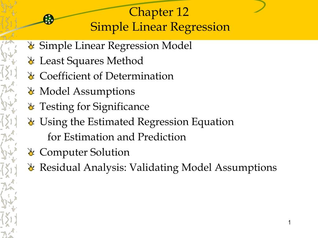 PPT - Chapter 12 Simple Linear Regression PowerPoint Presentation, free ...