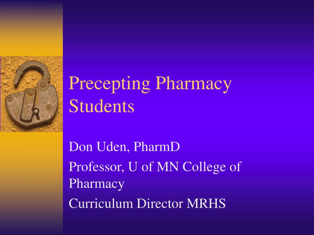 PPT - Precepting Pharmacy Students PowerPoint Presentation, free ...