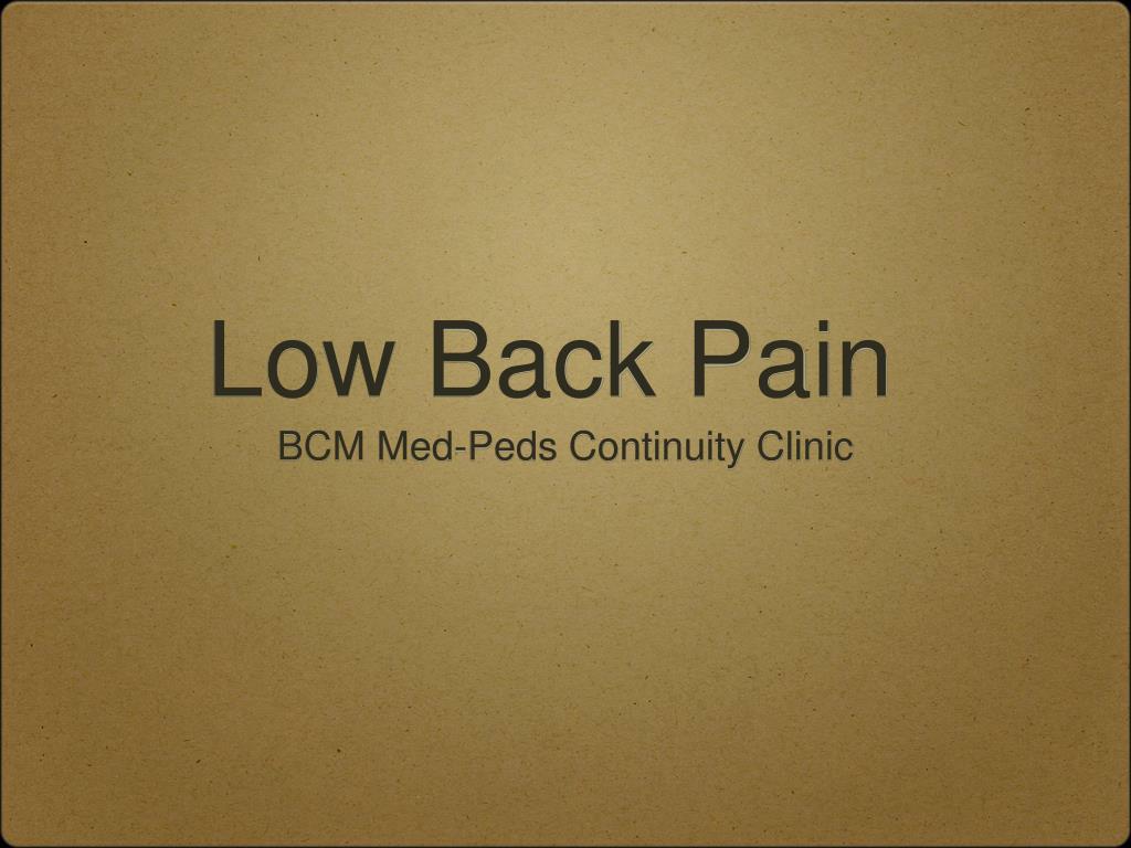 PPT - Low Back Pain PowerPoint Presentation, free download - ID:748334