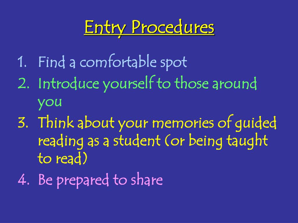 PPT - Entry Procedures PowerPoint Presentation, free download - ID:748361