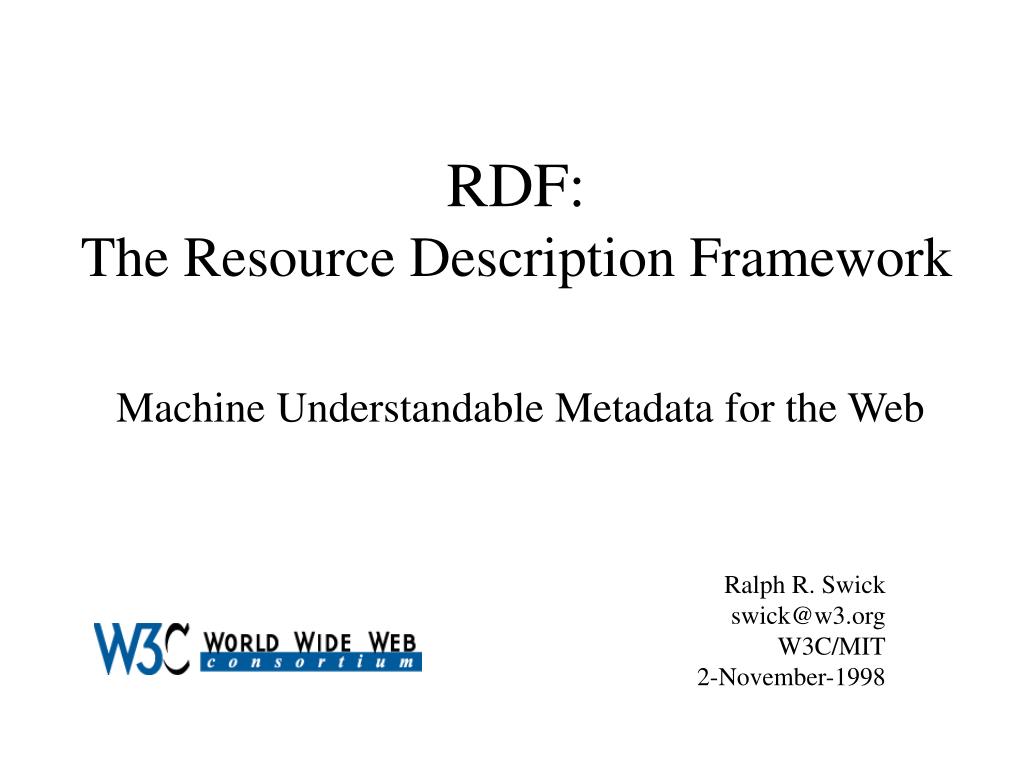 PPT - RDF: The Resource Description Framework PowerPoint Presentation ...