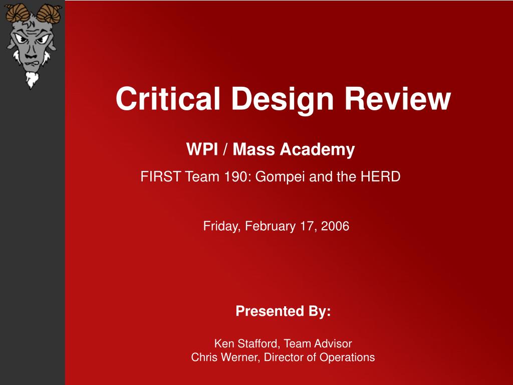PPT - Critical Design Review PowerPoint Presentation, free download ...