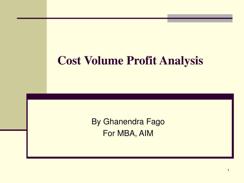 PPT - Cost Volume Profit Analysis PowerPoint Presentation, free ...