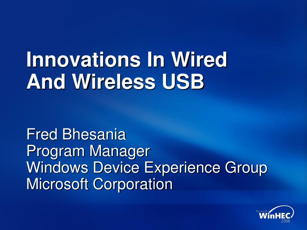 PPT - Innovations In Wired And Wireless USB PowerPoint Presentation ...