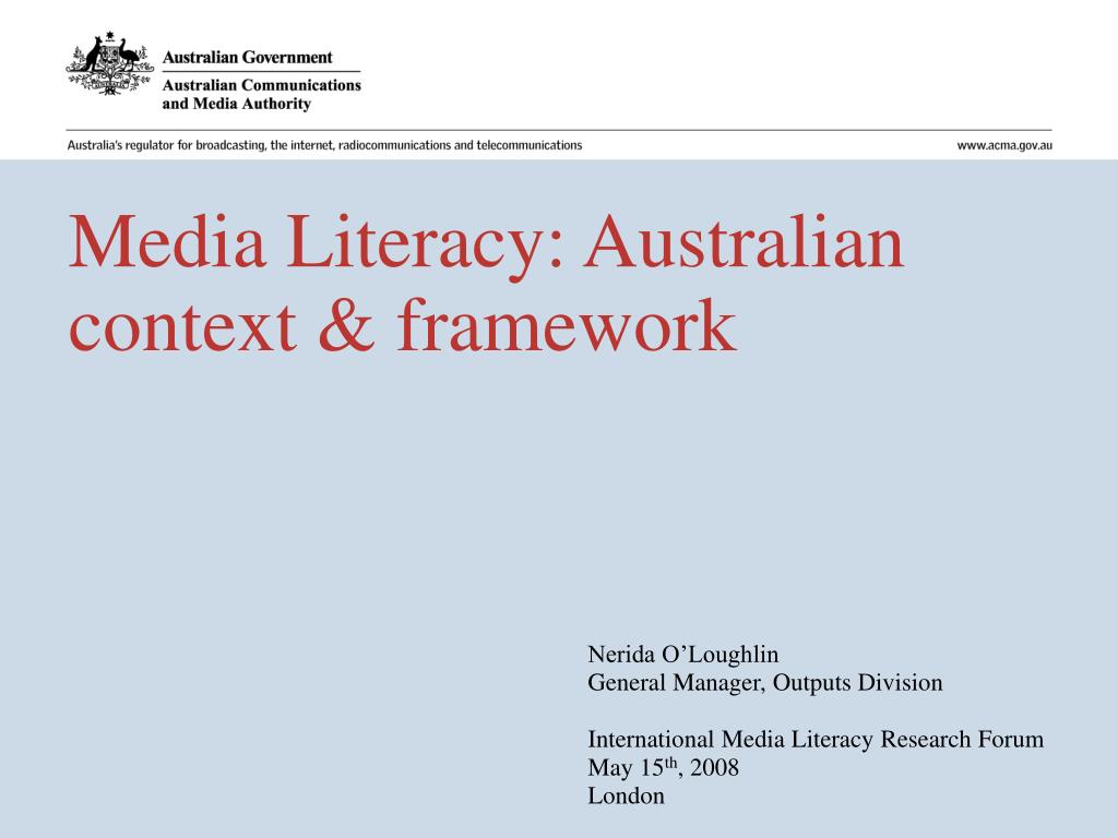 PPT - Media Literacy: Australian context & framework PowerPoint ...