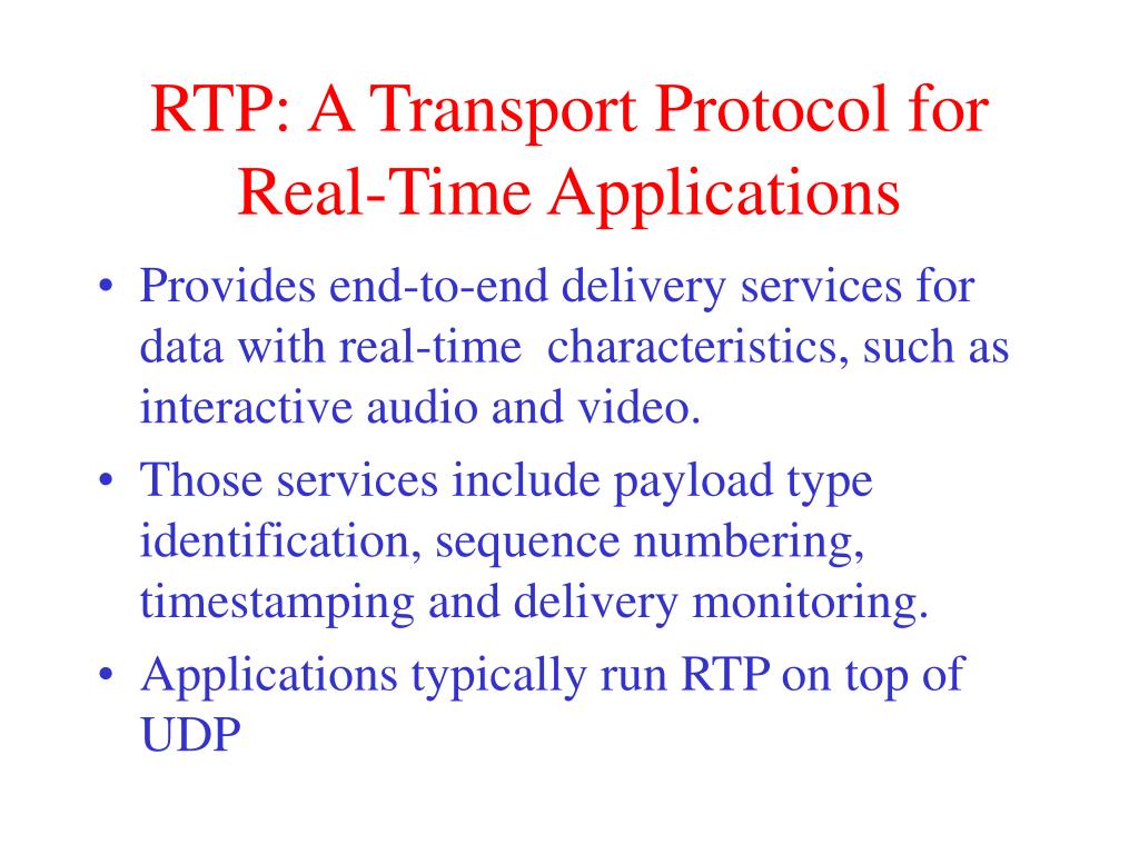 PPT - RTP: A Transport Protocol for Real-Time Applications PowerPoint ...