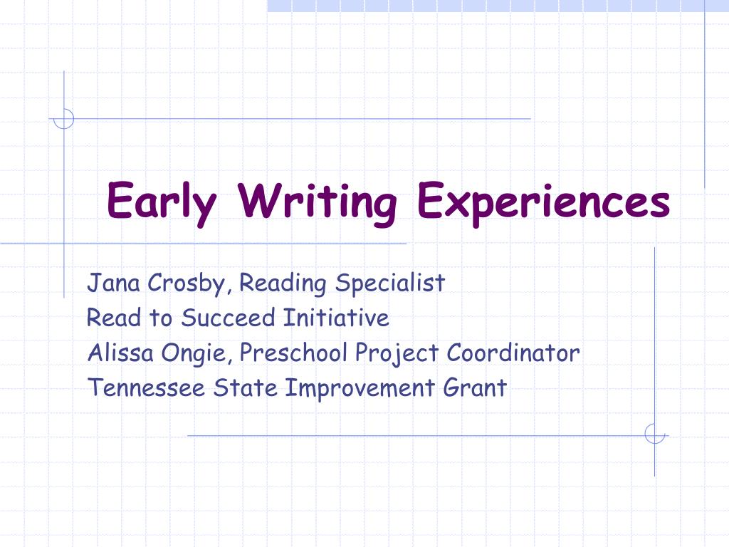 PPT - Early Writing Experiences PowerPoint Presentation, free download ...