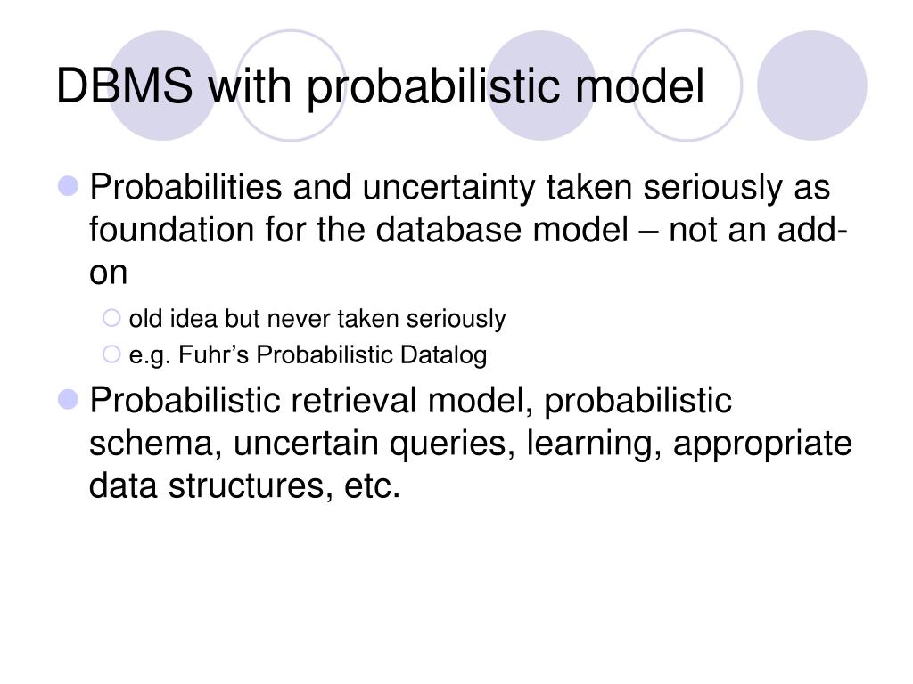 PPT - DBMS with probabilistic model PowerPoint Presentation, free ...