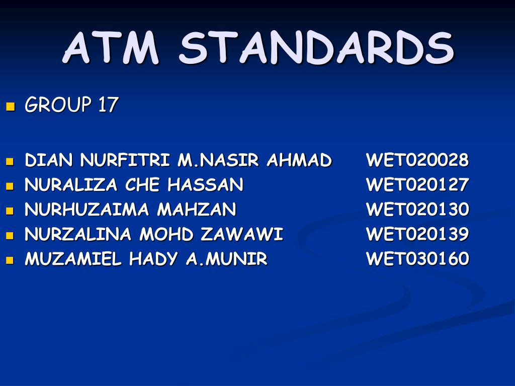 PPT - ATM STANDARDS PowerPoint Presentation, free download - ID:760891