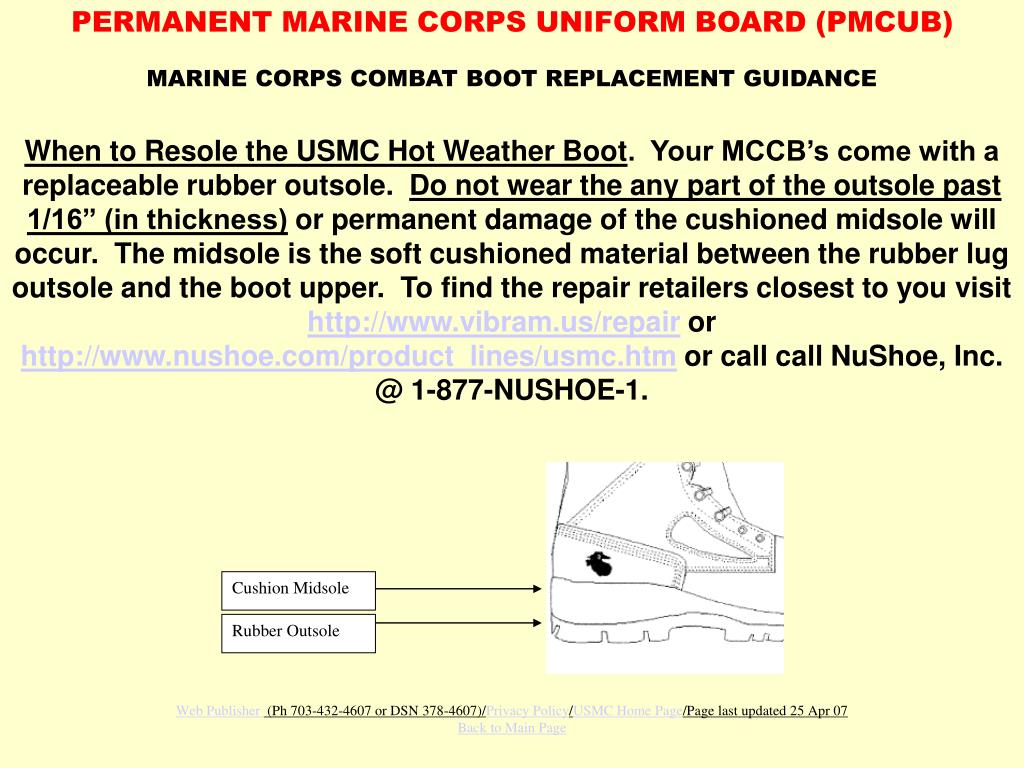 PPT - MARINE CORPS COMBAT BOOT REPLACEMENT GUIDANCE PowerPoint ...