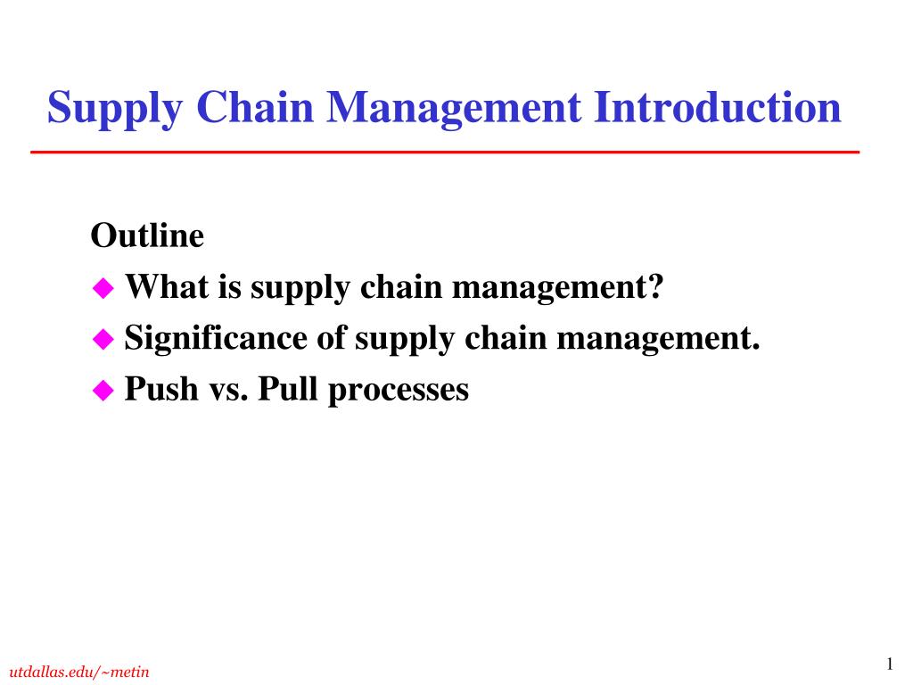 PPT - Supply Chain Management Introduction PowerPoint Presentation ...