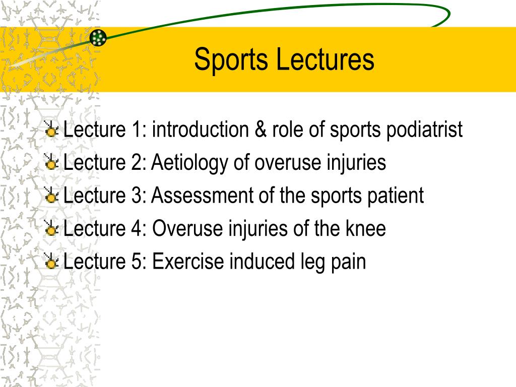 PPT - Sports Lectures PowerPoint Presentation, free download - ID:76437