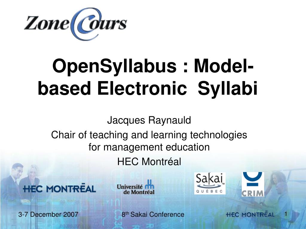 PPT - OpenSyllabus : Model-based Electronic Syllabi PowerPoint ...