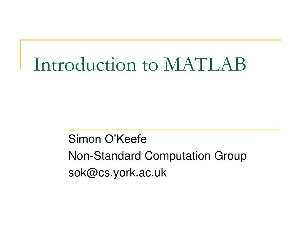 PPT - Introduction to MATLAB PowerPoint Presentation, free download ...