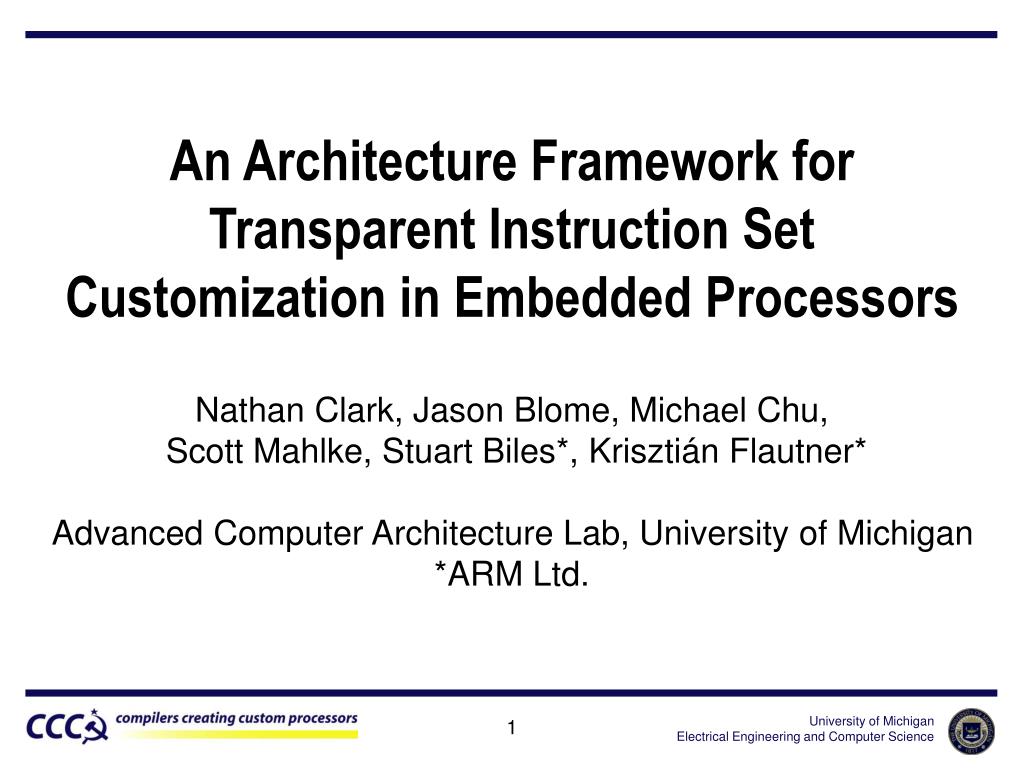 PPT - An Architecture Framework for Transparent Instruction Set ...