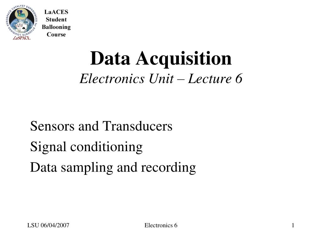 PPT - Data Acquisition Electronics Unit – Lecture 6 PowerPoint Presentation - ID:778918