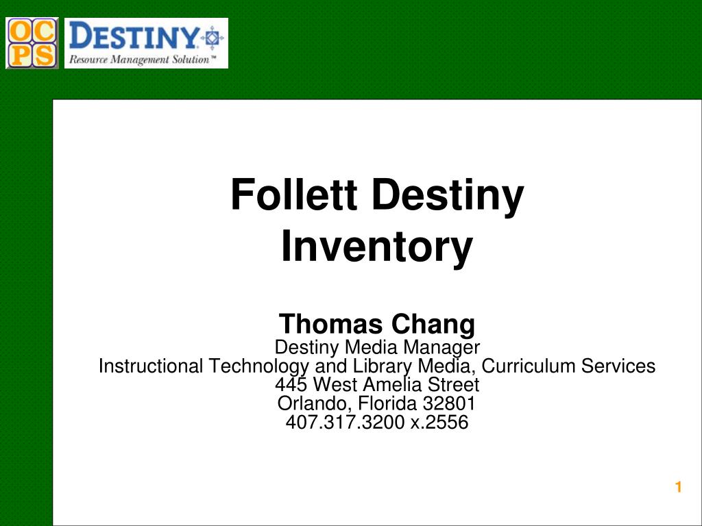 PPT - Follett Destiny Inventory PowerPoint Presentation, free download ...