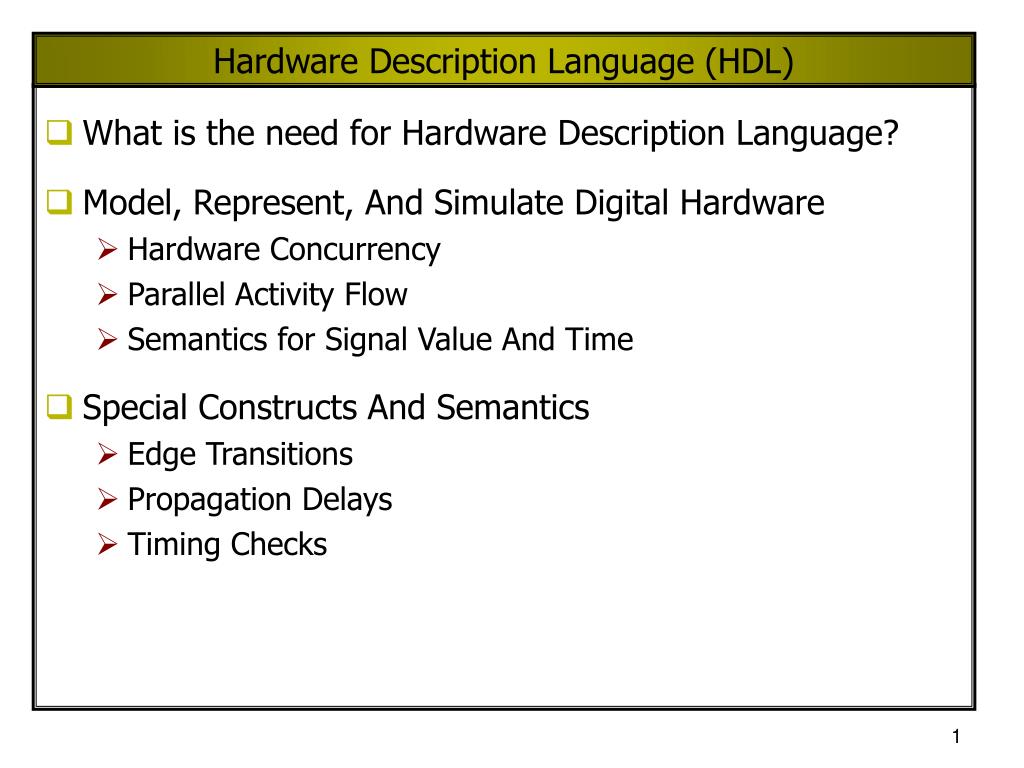 PPT - Hardware Description Language (HDL) PowerPoint Presentation, free ...