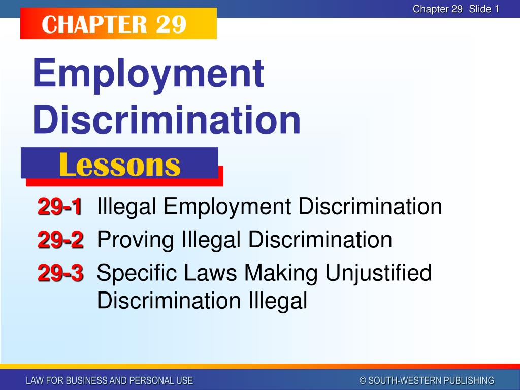 PPT - Employment Discrimination PowerPoint Presentation, free download ...