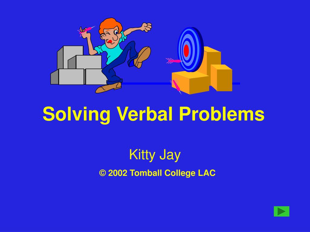 PPT - Solving Verbal Problems PowerPoint Presentation, free download ...