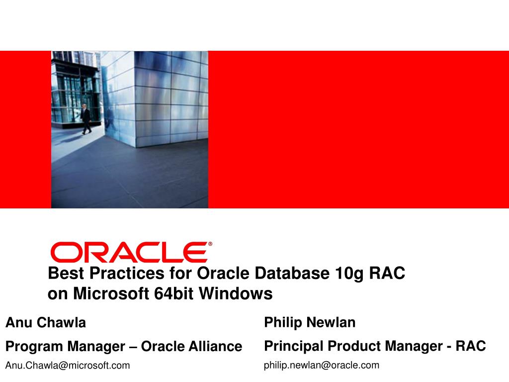 PPT - Best Practices for Oracle Database 10g RAC on Microsoft 64bit Windows PowerPoint ...