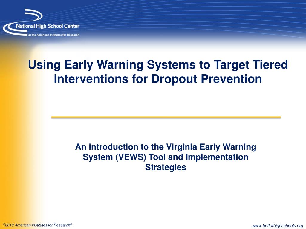 PPT - Using Early Warning Systems to Target Tiered Interventions for ...