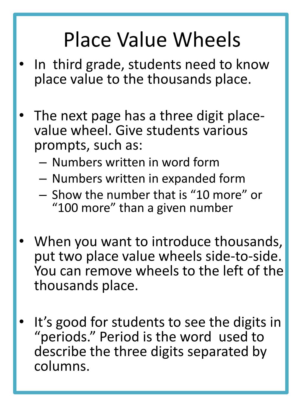 PPT - Place Value Wheels PowerPoint Presentation, free download - ID:787281