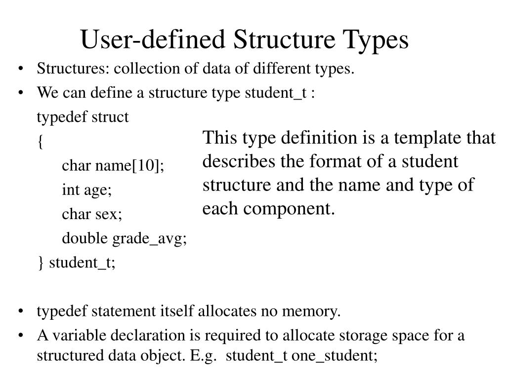 PPT - User-defined Structure Types PowerPoint Presentation, free ...
