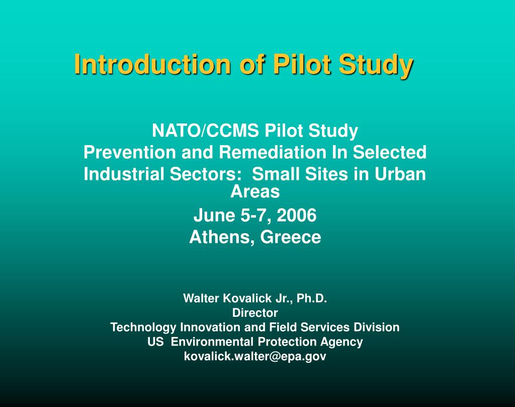 PPT - Introduction of Pilot Study PowerPoint Presentation, free ...