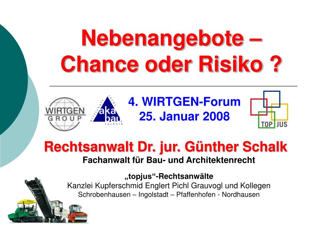 PPT - Nebenangebote – Chance oder Risiko ? PowerPoint Presentation ...