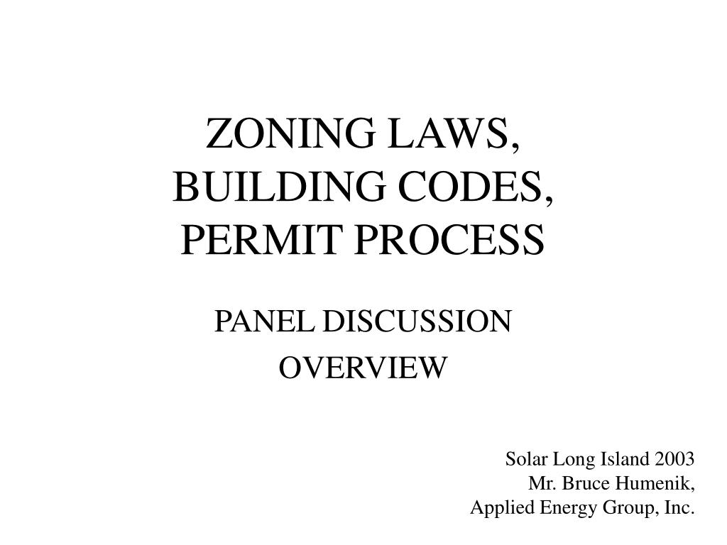 PPT - ZONING LAWS, BUILDING CODES, PERMIT PROCESS PowerPoint ...
