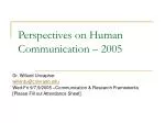 PPT - Perspectives in Communication I PowerPoint Presentation, free ...