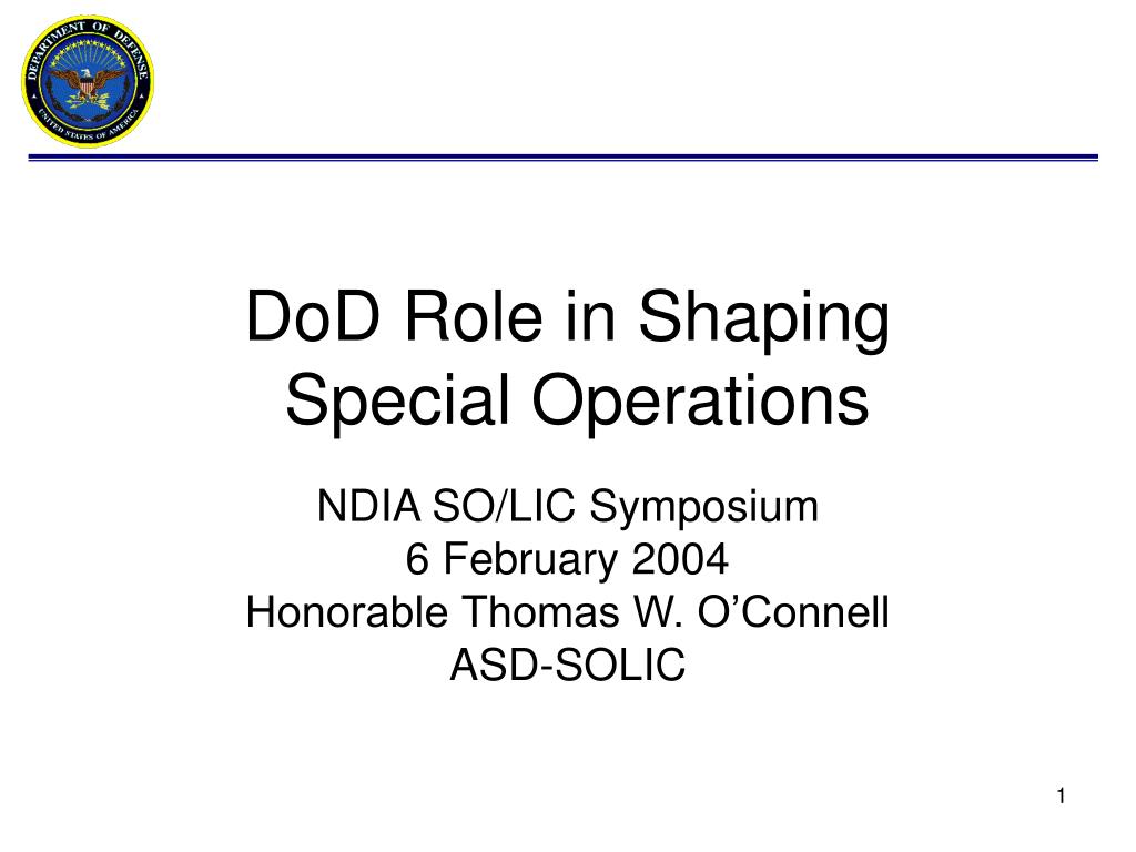 PPT - DoD Role in Shaping Special Operations PowerPoint Presentation ...