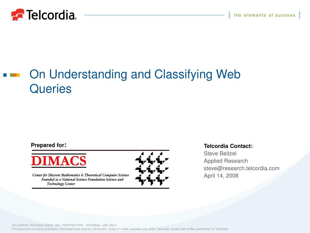 PPT - On Understanding and Classifying Web Queries PowerPoint ...