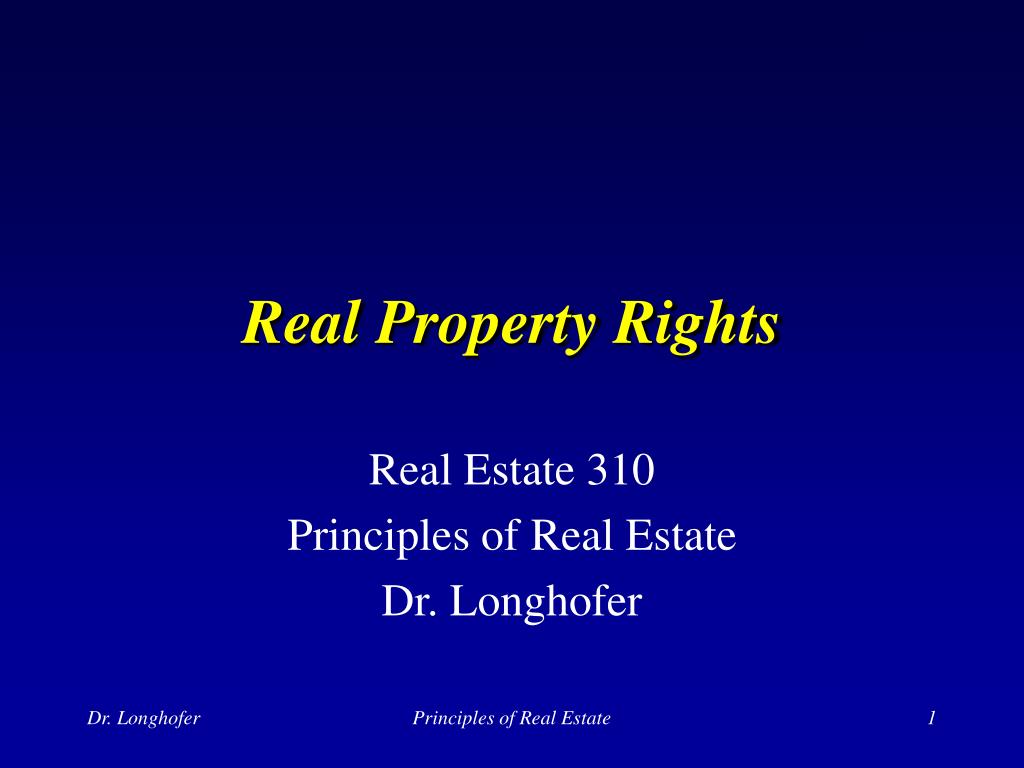 PPT - Real Property Rights PowerPoint Presentation, free download - ID ...