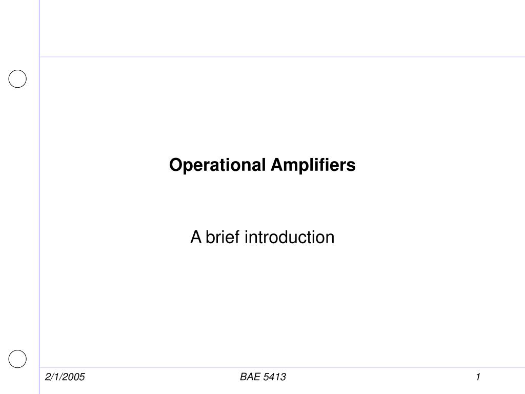 PPT - Operational Amplifiers PowerPoint Presentation, free download ...