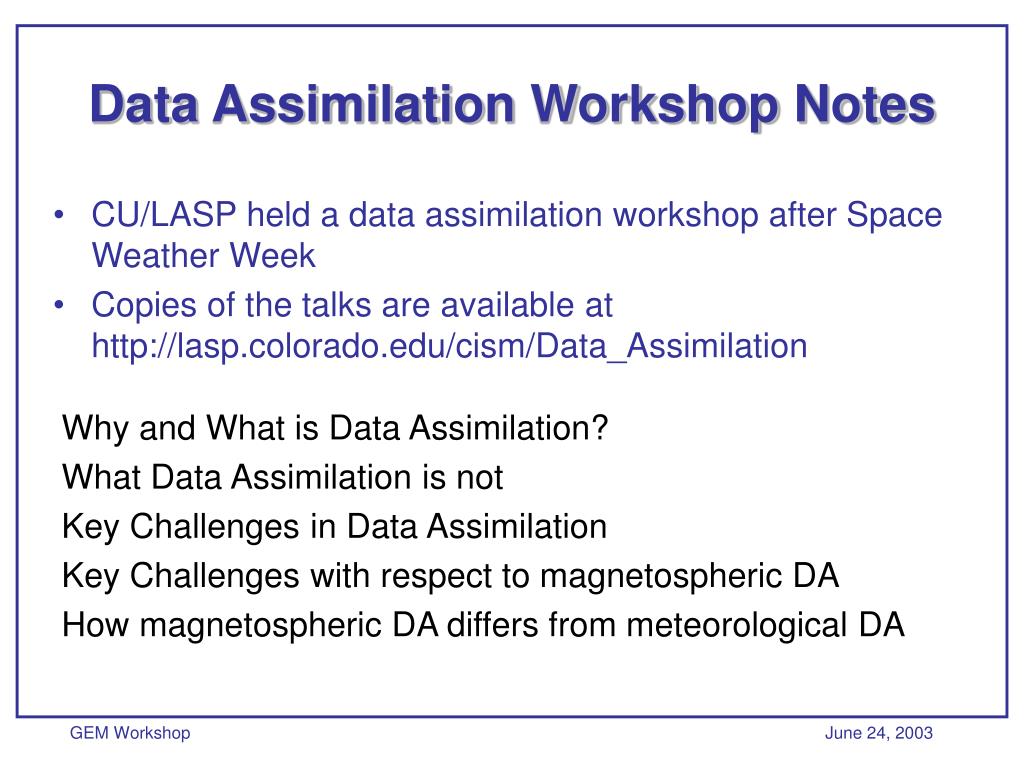 PPT - Data Assimilation Workshop Notes PowerPoint Presentation, free ...