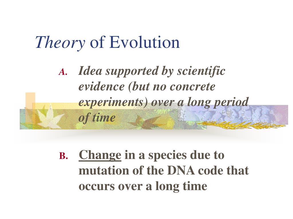 PPT - Theory of Evolution PowerPoint Presentation, free download - ID ...