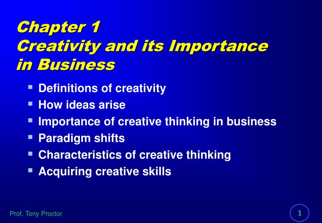 PPT - Chapter 1 Creativity and its Importance in Business PowerPoint ...
