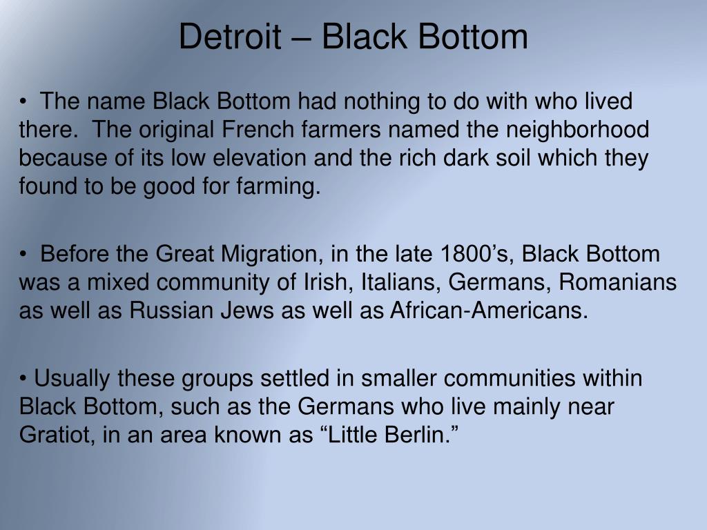 PPT - Detroit – Black Bottom PowerPoint Presentation, free download ...