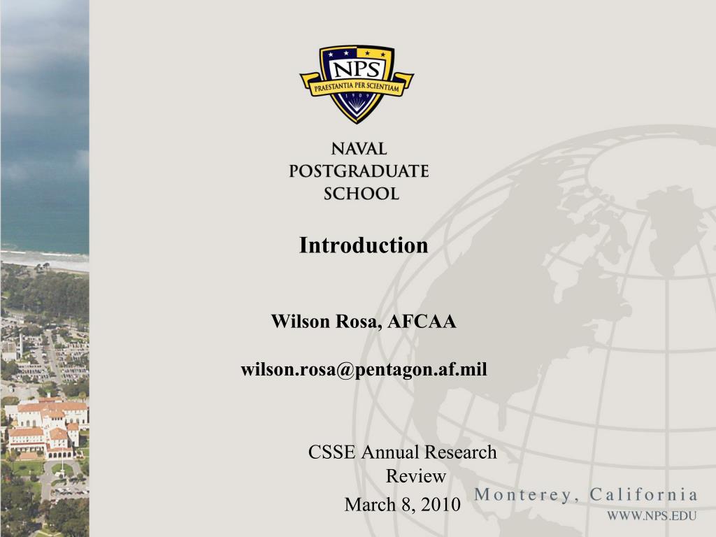PPT - Introduction Wilson Rosa, AFCAA wilson.rosa@pentagon.af.mil ...