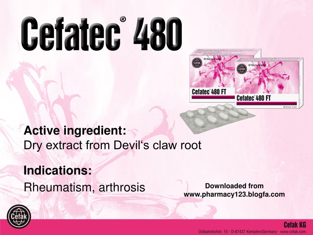 PPT - Active ingredient: Dry extract from Devil‘s claw root PowerPoint ...