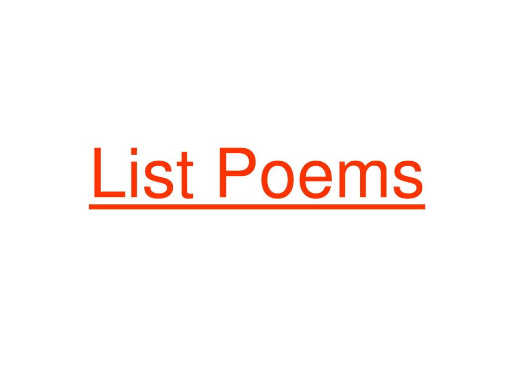 PPT - List Poems PowerPoint Presentation, free download - ID:814136